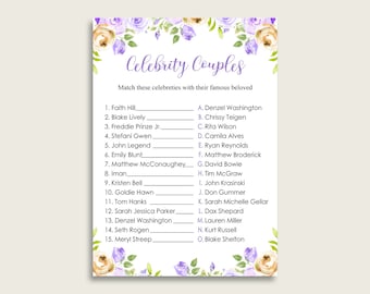 Printable Bridal Shower Game Purple and Brown Hydrangea - Etsy