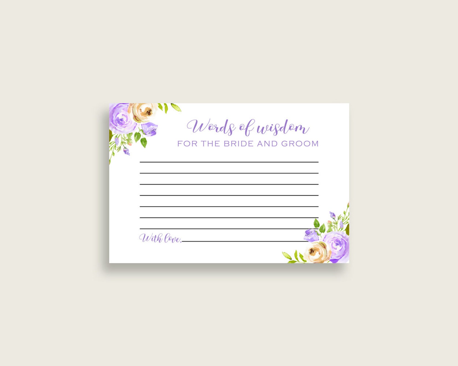 Purple Yellow Words of Wisdom Cards & Sign Printable Purple | Etsy