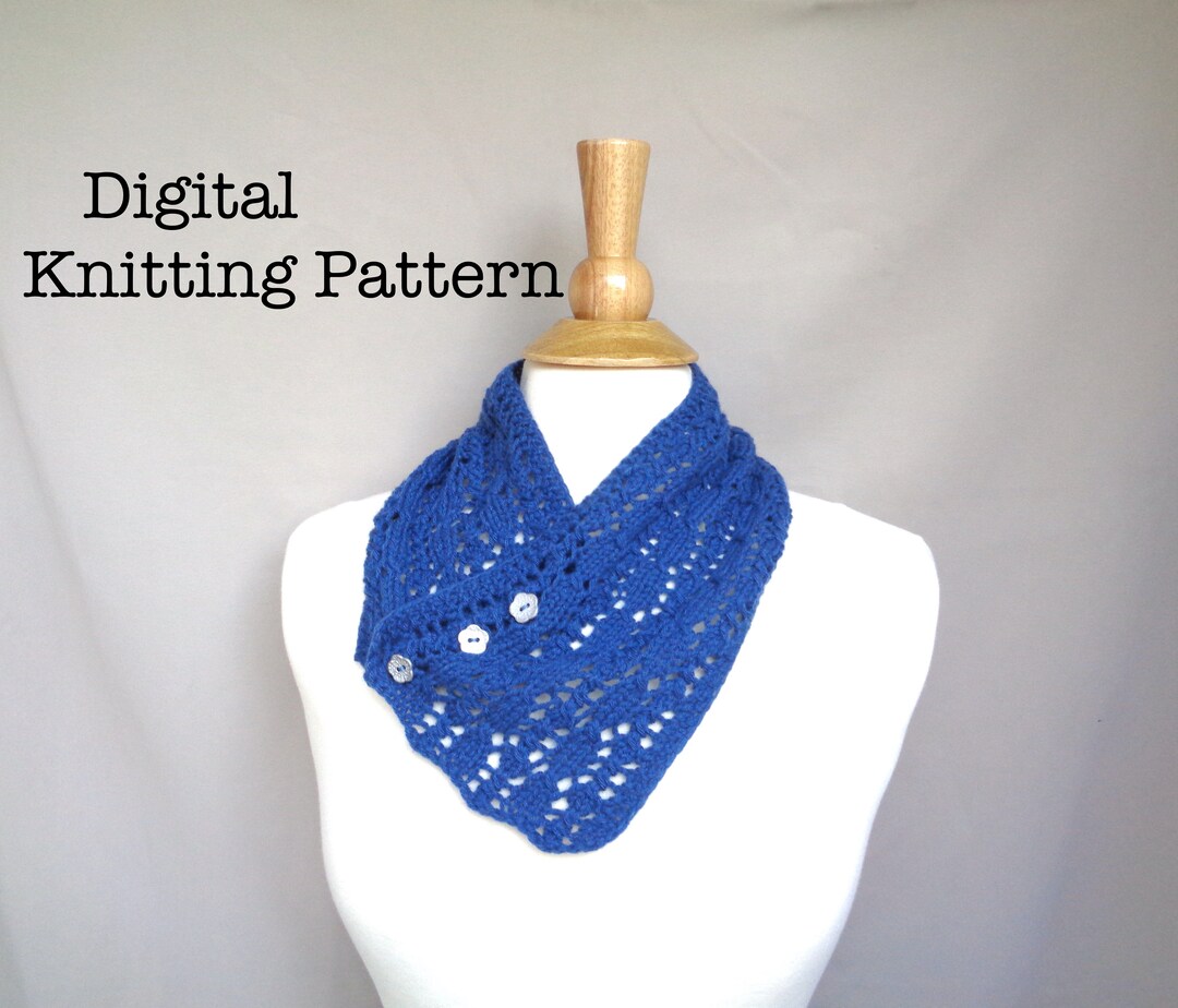Asymmetrical Cowl Scarf Knitting Pattern, Bluebell Cowl Scarf, Open ...
