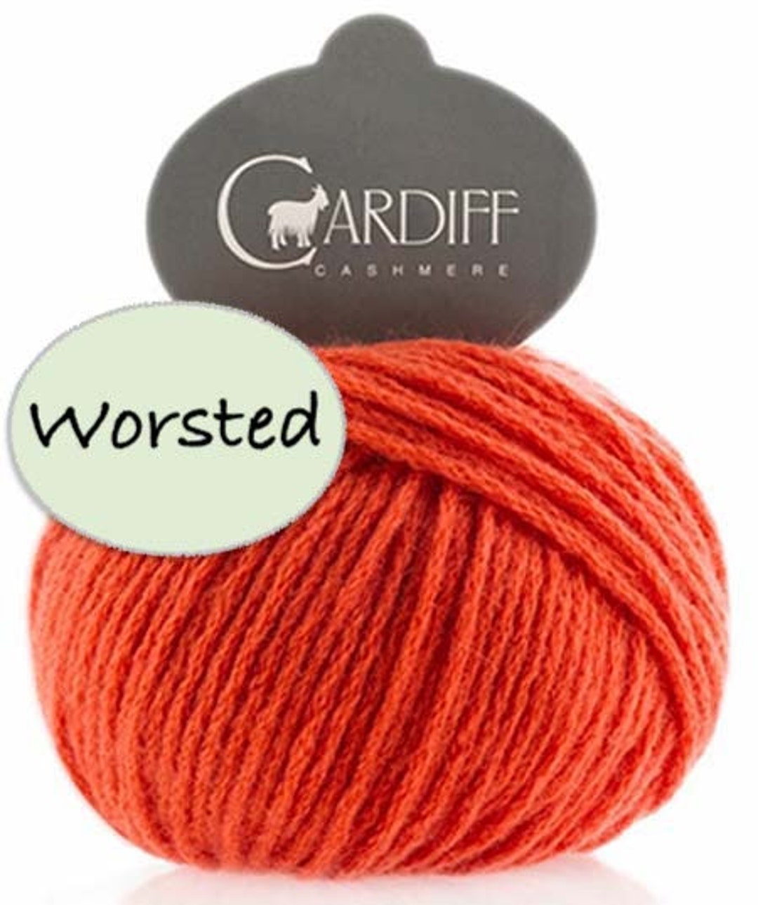 Orange Worsted Weight Cashmere Yarn, Cardiff Large, 608 Coral Orange ...