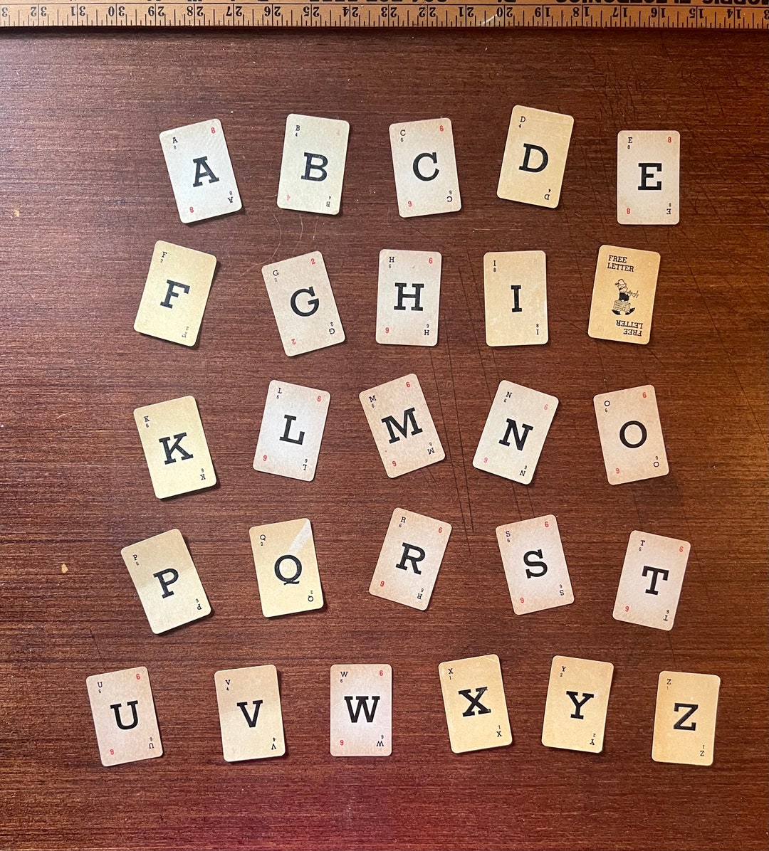 Vintage Alphabet Cards From Old Card Game, Journaling, Mixed Media, Tag ...