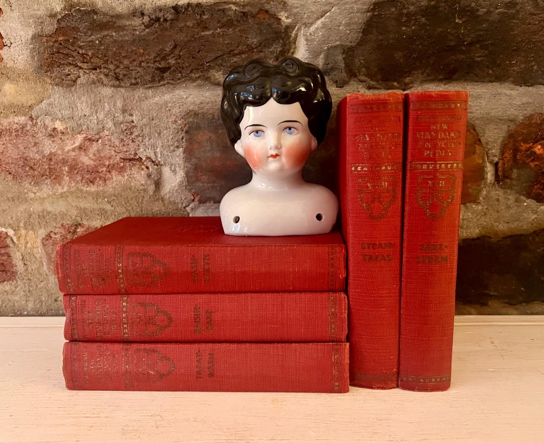 Vintage Red Book Stack, Funk & Wagnalls New Standard Encyclopedia, 1930 ...
