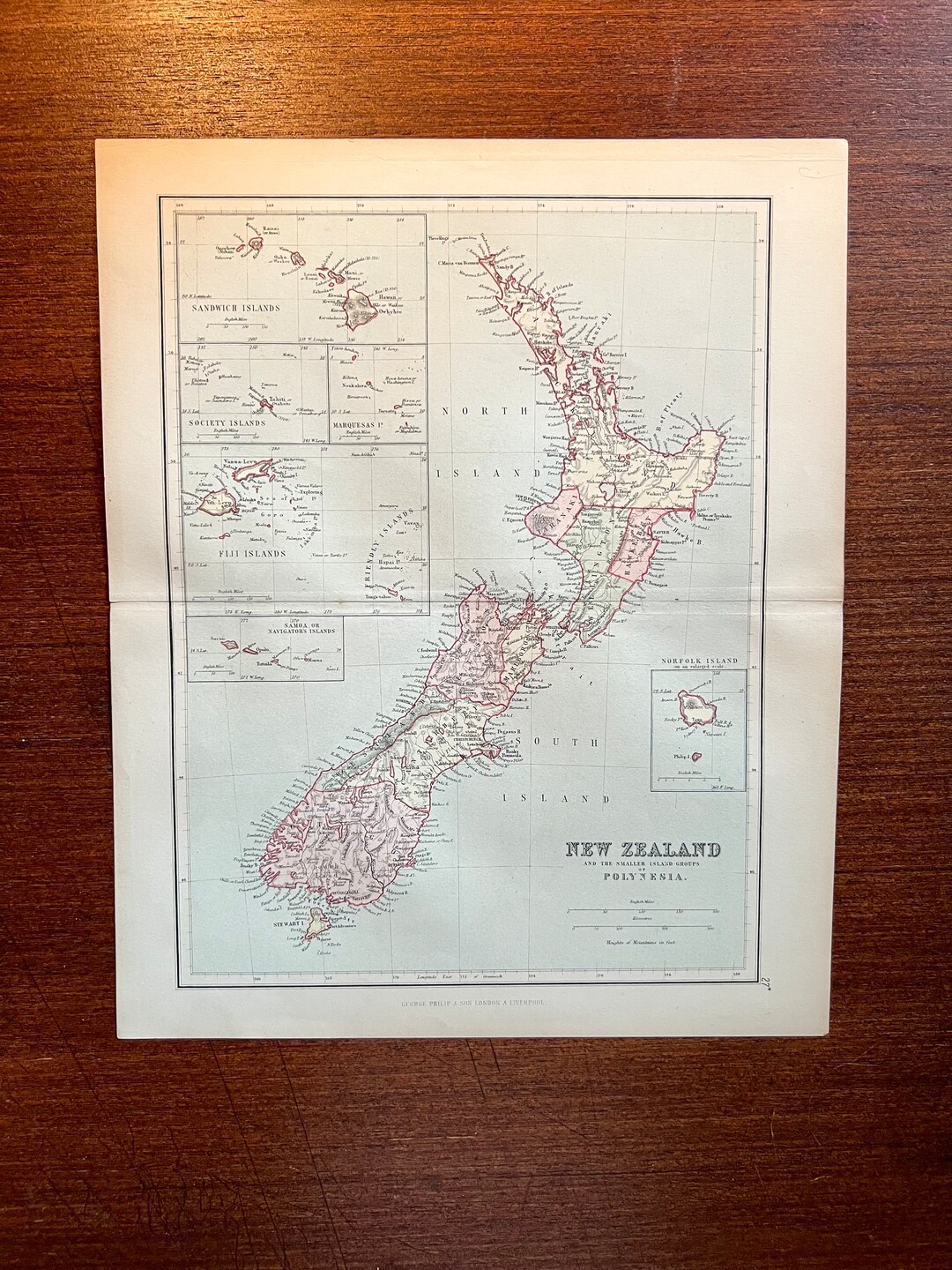 1875 Map of New Zealand, Antique Maps, 1800s Atlas Map, Geographical ...