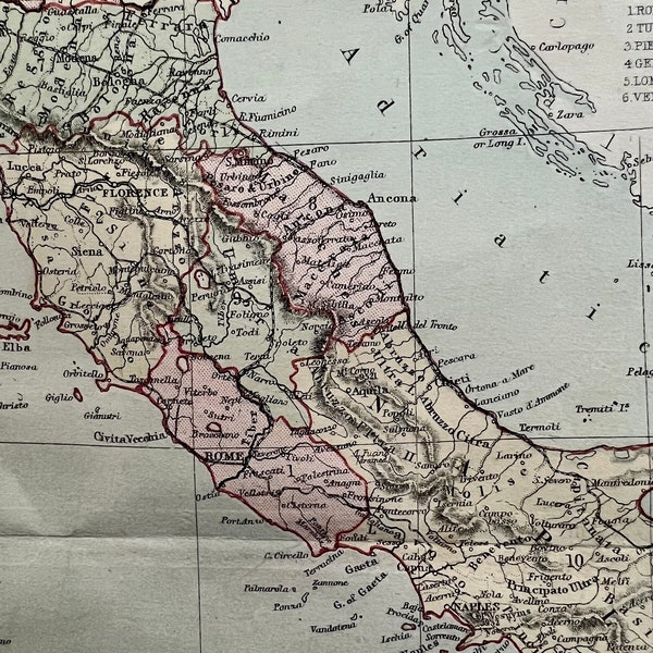 1800 Map of Italy - Etsy