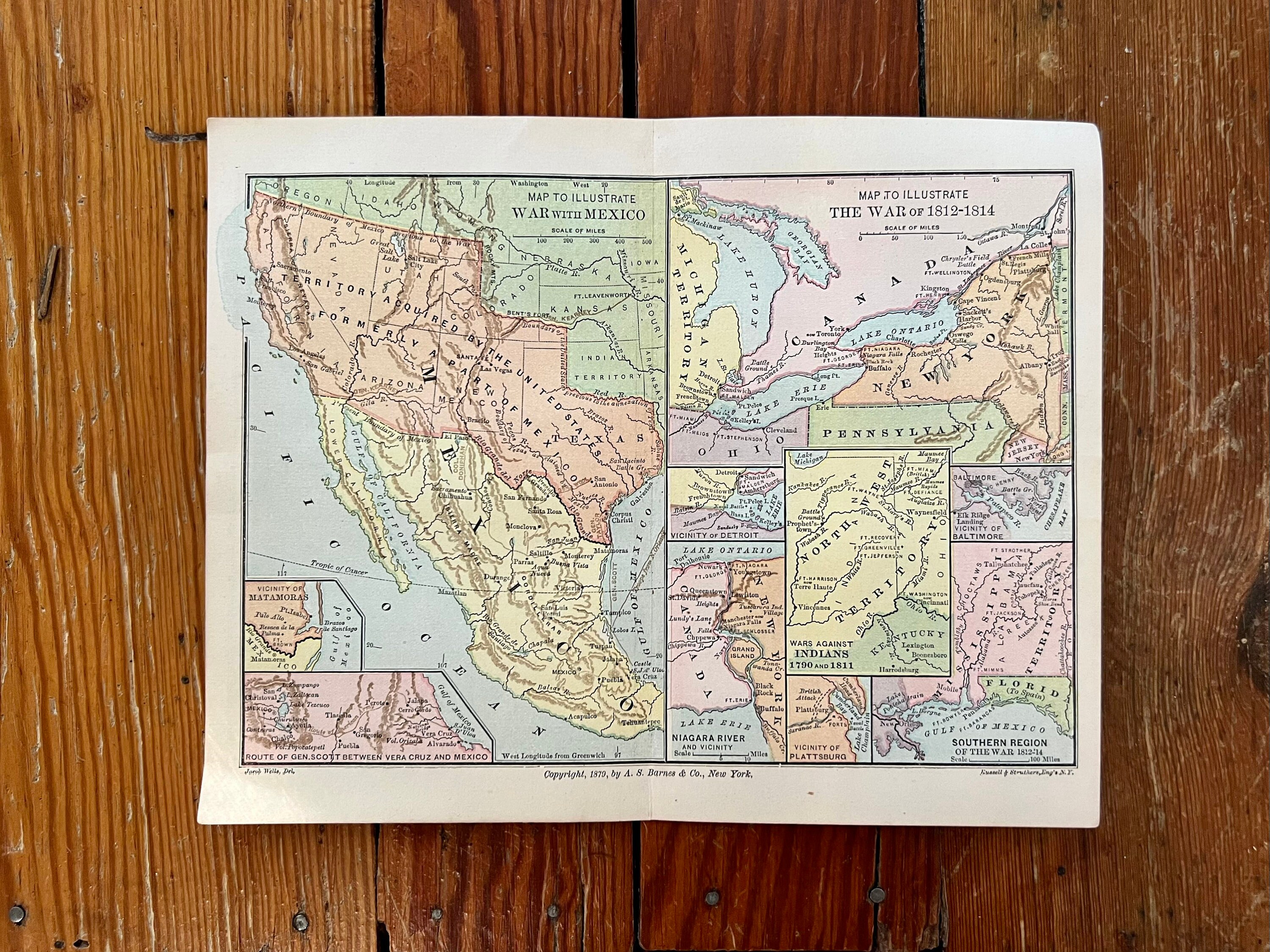 1879 Map of War With Mexico Map of War of 1812 Antique Maps - Etsy
