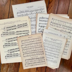Vintage Sheet Music, Antique Music Pages, 1800’s/1900’s Popular Songs ...
