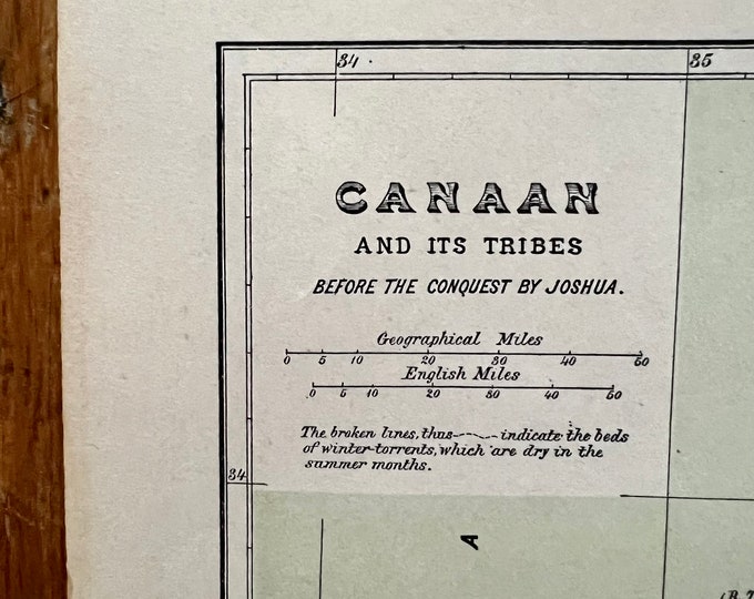 1886 Map of Canaan and Its Tribes Before the Conquest of Joshua ...