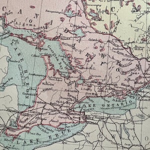 1875 Map of Canada, Antique Maps, 1800’s Atlas Map, Geographical ...