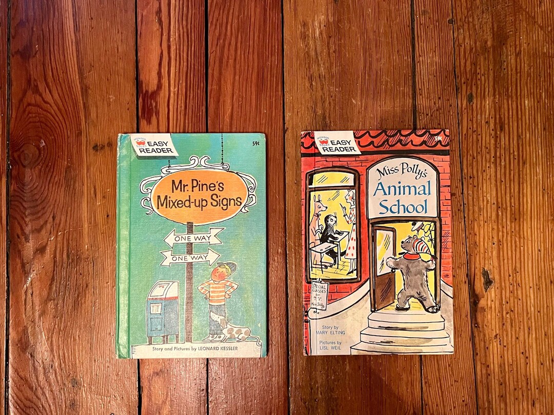 Two Vintage Wonder Easy Reader Books, Mr. Pines Mixed-up Signs, Miss ...