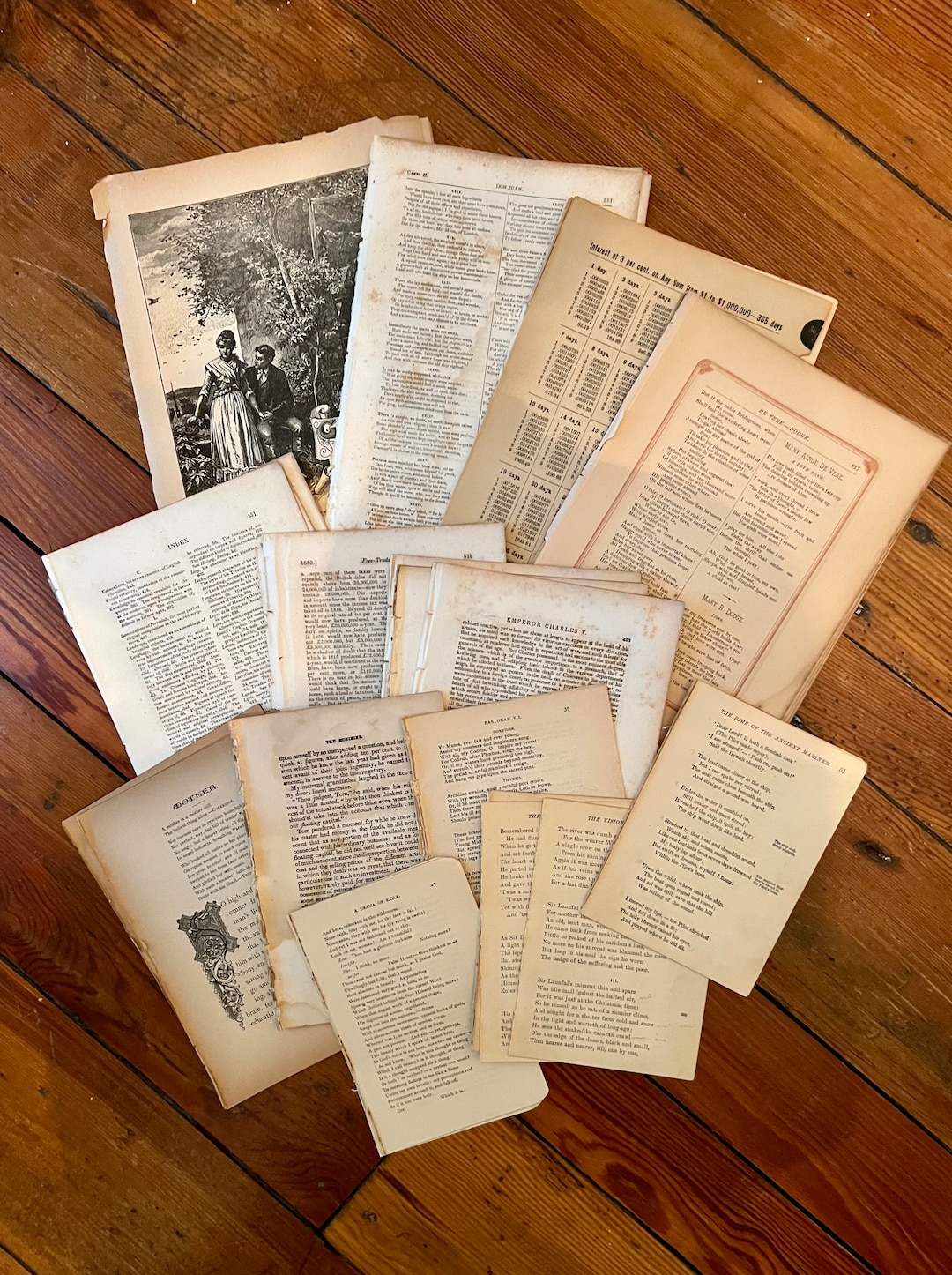 Antique Book Pages: 1800s Vintage Ephemera Paper Bundle - Etsy