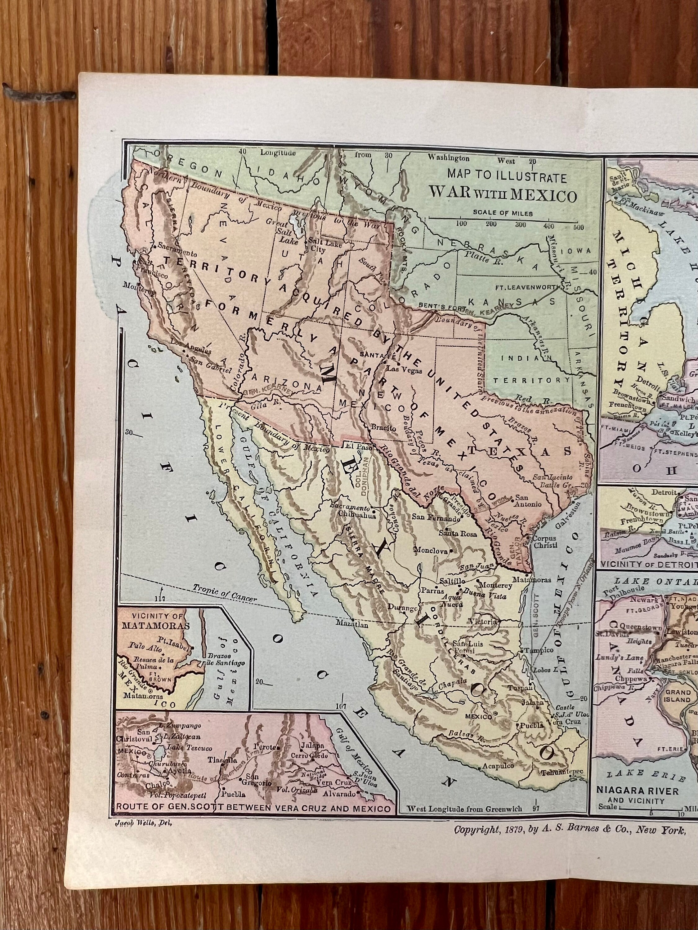 1879 Map of War With Mexico Map of War of 1812 Antique Maps - Etsy