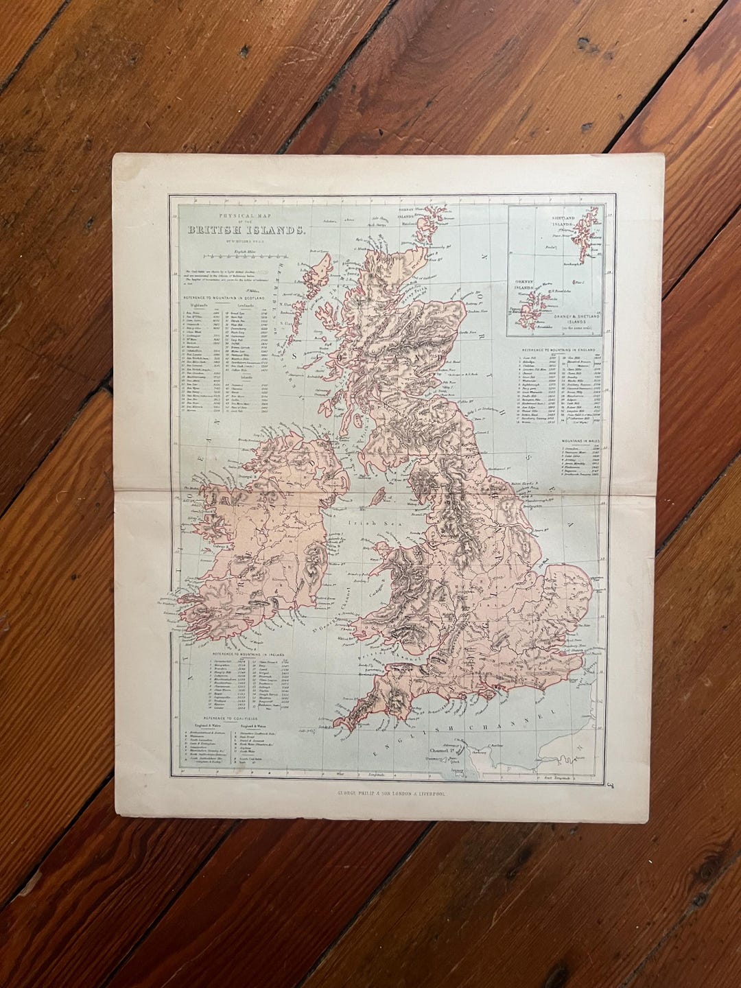 1875 Map of the Islands of Britain, Antique British Isles Map, 1800’s ...