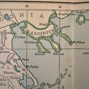 1894 Map of Greece in the Fifth Century B.C., Antique Maps, Ancient ...