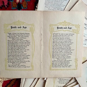 Vintage Poetry Ephemera Pack: Antique Book Pages, Mixed Media Supplies ...