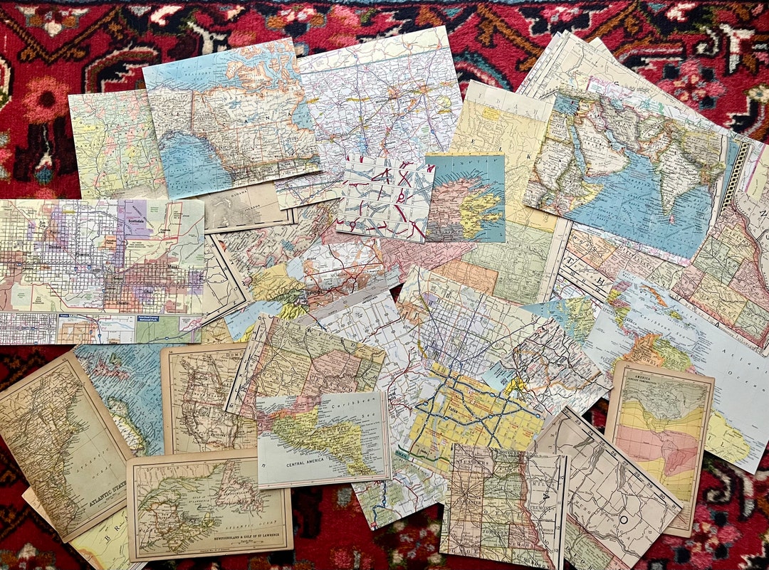Vintage Map Ephemera Pack: Antique Atlas Pages for Junk Journals - Etsy