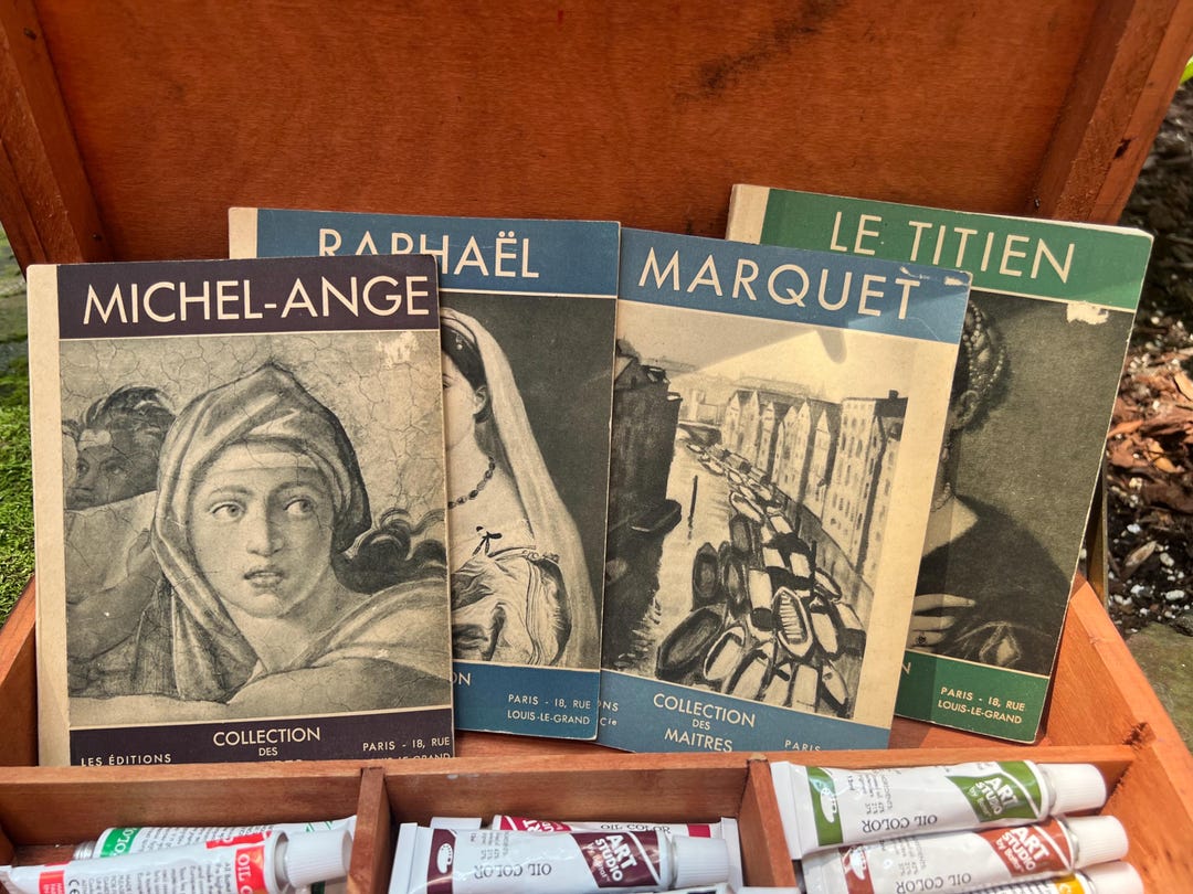 Set of Four Famous Artists Works, Michelangelo, Marquet, Raphael ...