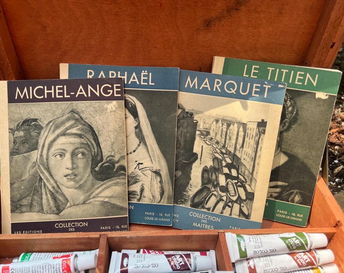 Set of Four Famous Artists’ Works, Michelangelo, Marquet, Raphael ...