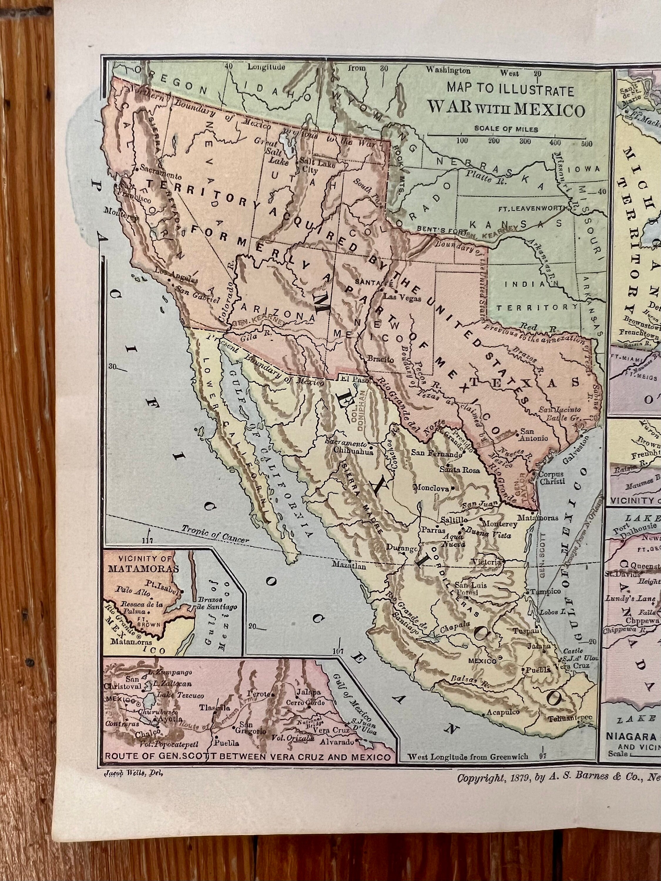 1879 Map of War With Mexico Map of War of 1812 Antique Maps - Etsy