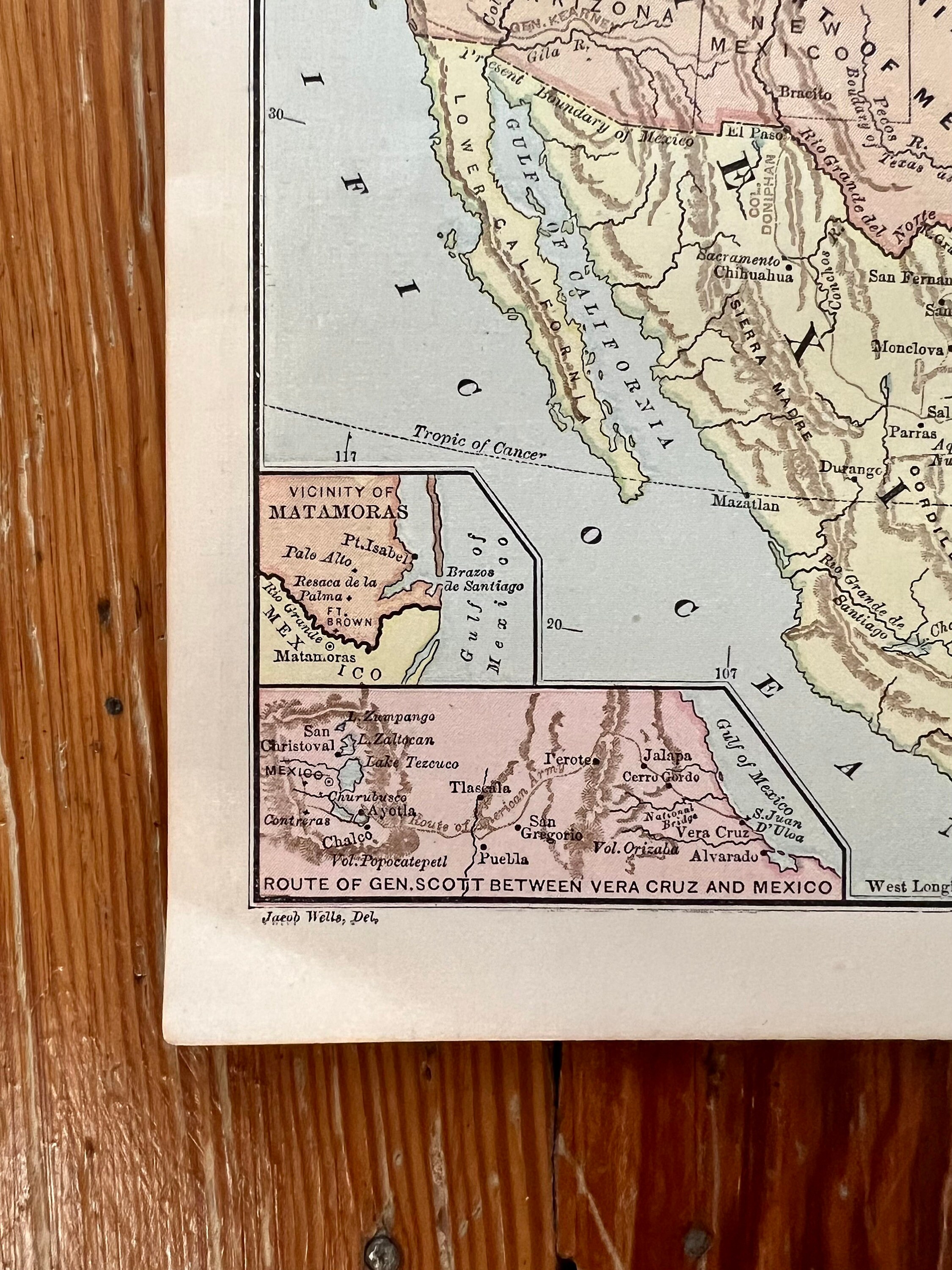 1879 Map of War With Mexico Map of War of 1812 Antique Maps - Etsy UK