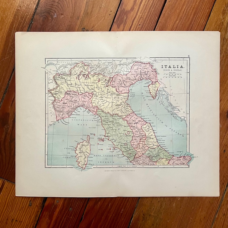Map of Northern Italy - Etsy