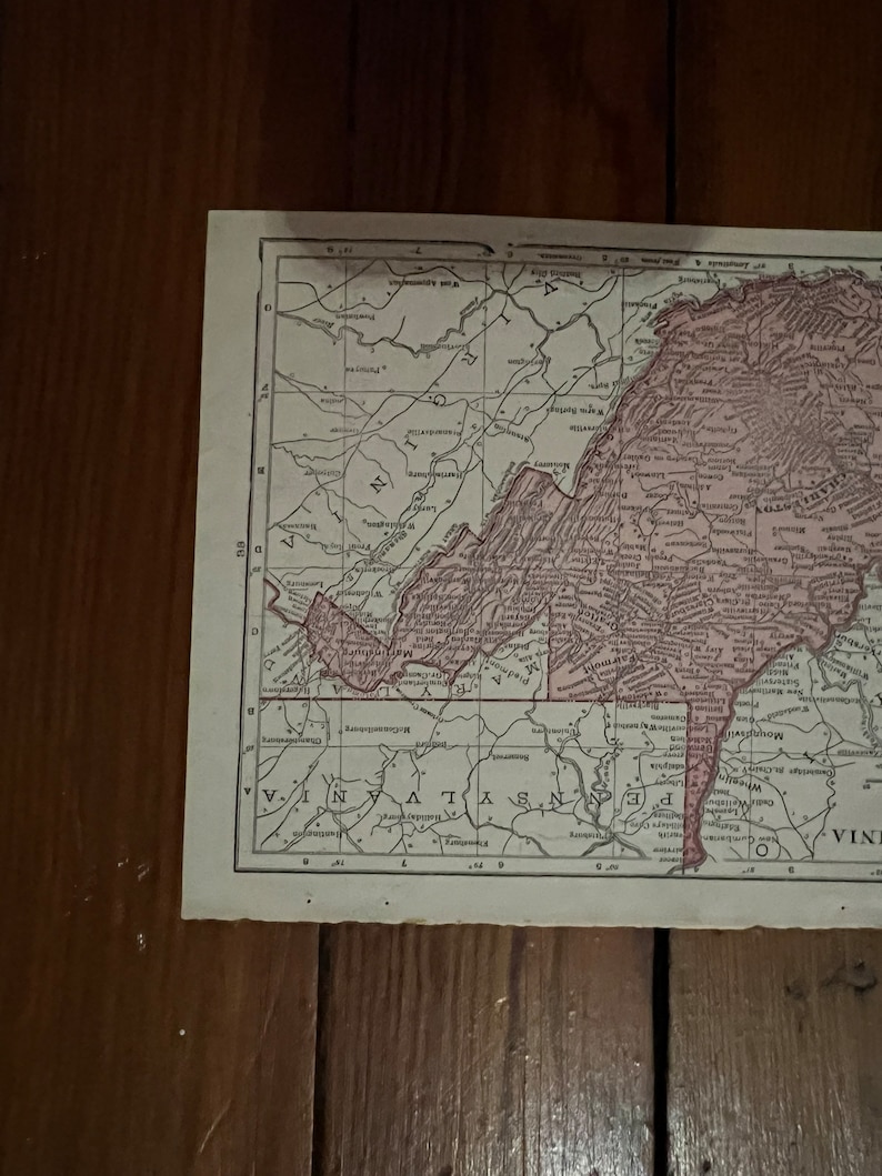 1905 Map of Ohio Map of West Virginia Crams Handy Reference - Etsy