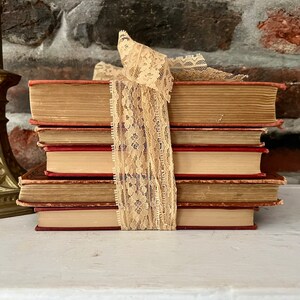 Faded Red Book Stack, Shabby Shakespeare, Grimm’s Fairy Tales ...