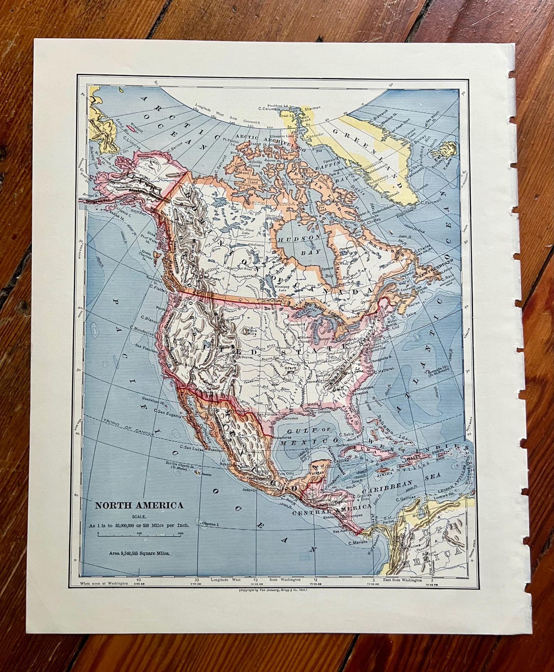1883 Map of North America, the Eclectic Complete Geography Book, 1800’s ...