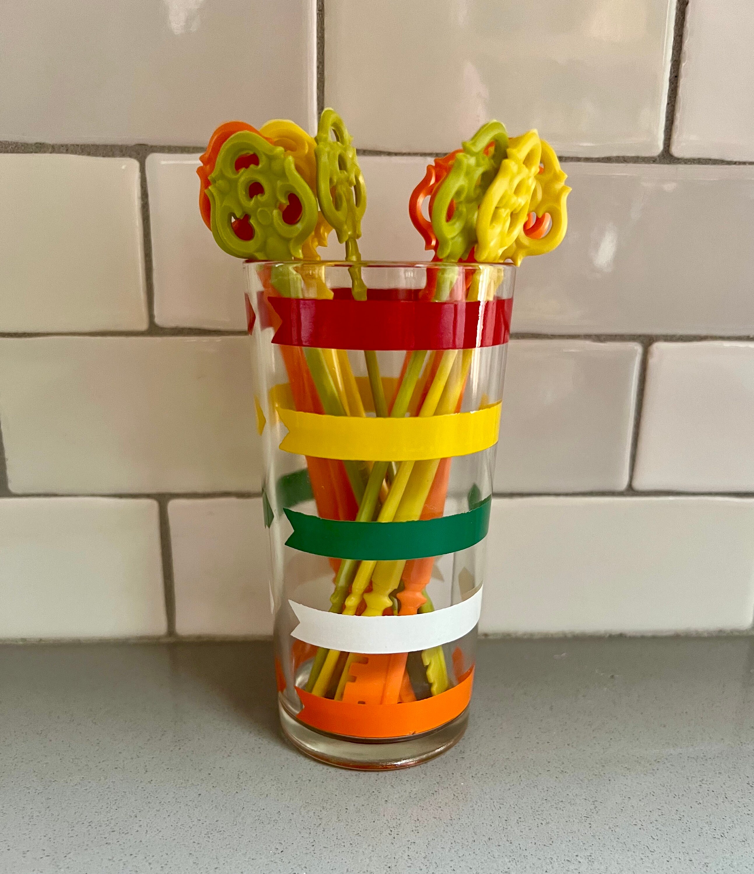 Vintage Drink Stirrers, Complete Set of Key-shaped Swizzle Sticks, NOS ...