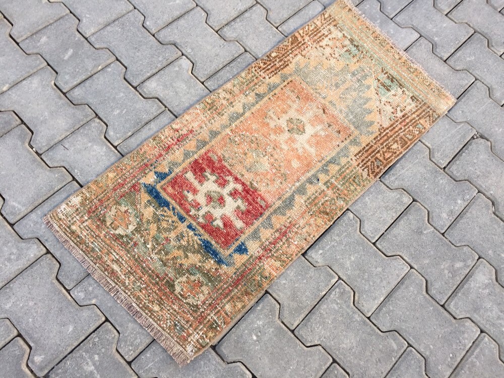 Small Vintage Rug Carpet Rug Bath Mat Faded Rug Kilim Rug | Etsy