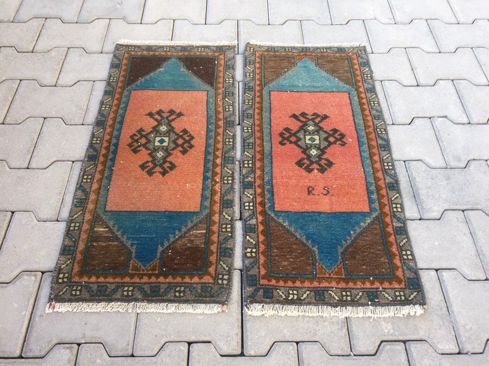 Ethnic Unique Pair Small Rugs Boho Decor Small Oriental | Etsy