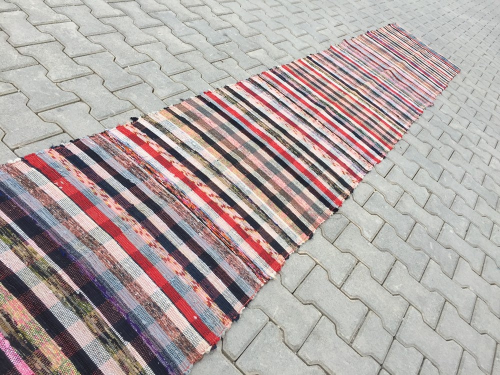 Cotton Long Rag Rug Runner Vintage Rag Rug Rag Rug Runner - Etsy