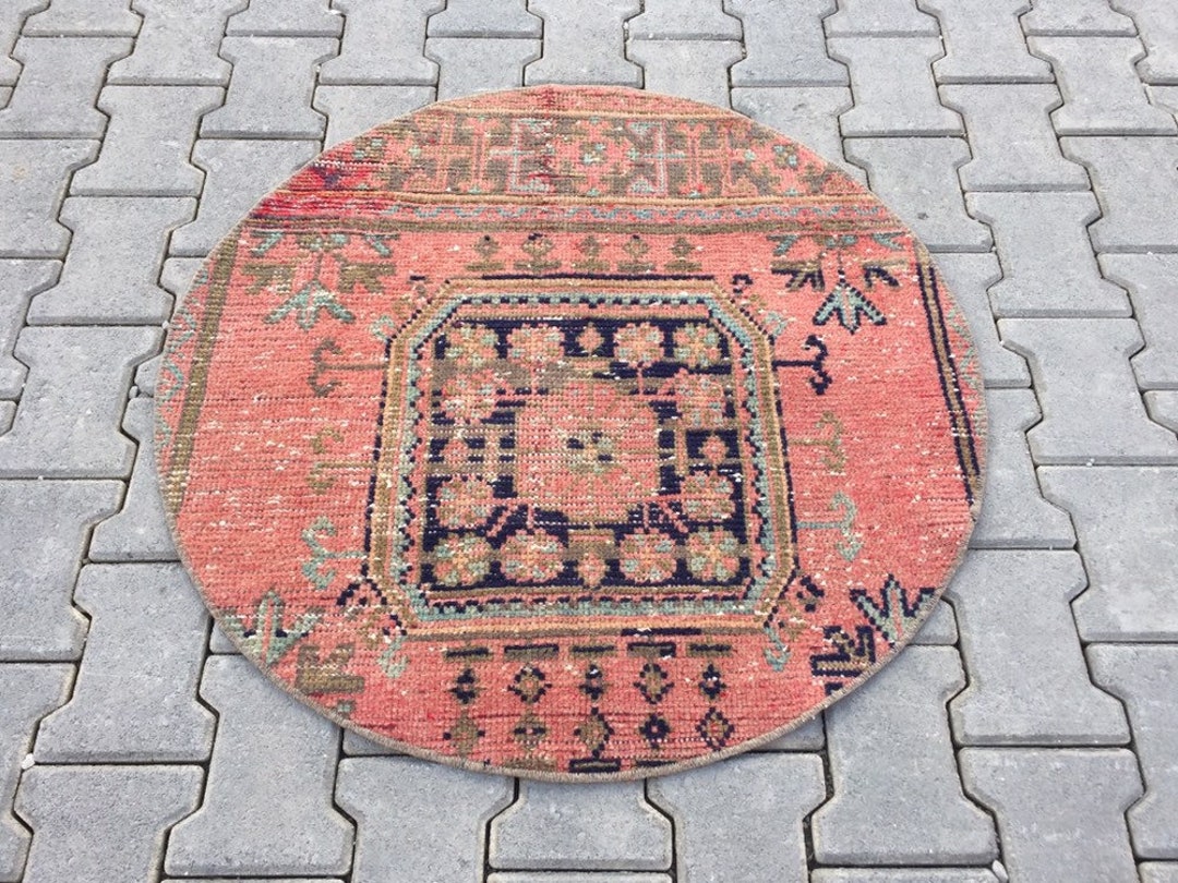 Round Rug, Turkish Rug, Rug, Kitchen Rug, Carpet Rug, Round Rugs, Muted ...
