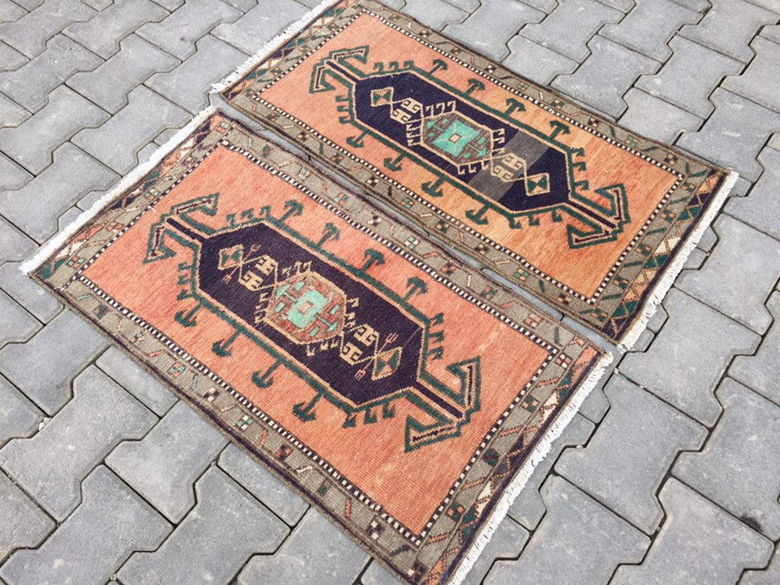 Pair Rugs Set of Two Small Rugs Twin Rugs Beautiful Pattern - Etsy