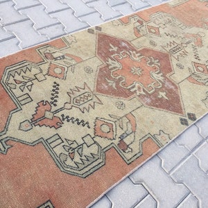 Carpet Rug Vintag Rug Muted Red Faded rug Pastel Carpet | Etsy