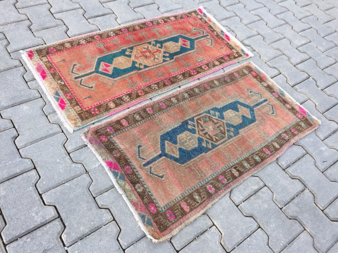 Pair Small Rugs, Muted Pair Rugs, Set of Two Rugs, Small Carpet Rugs ...