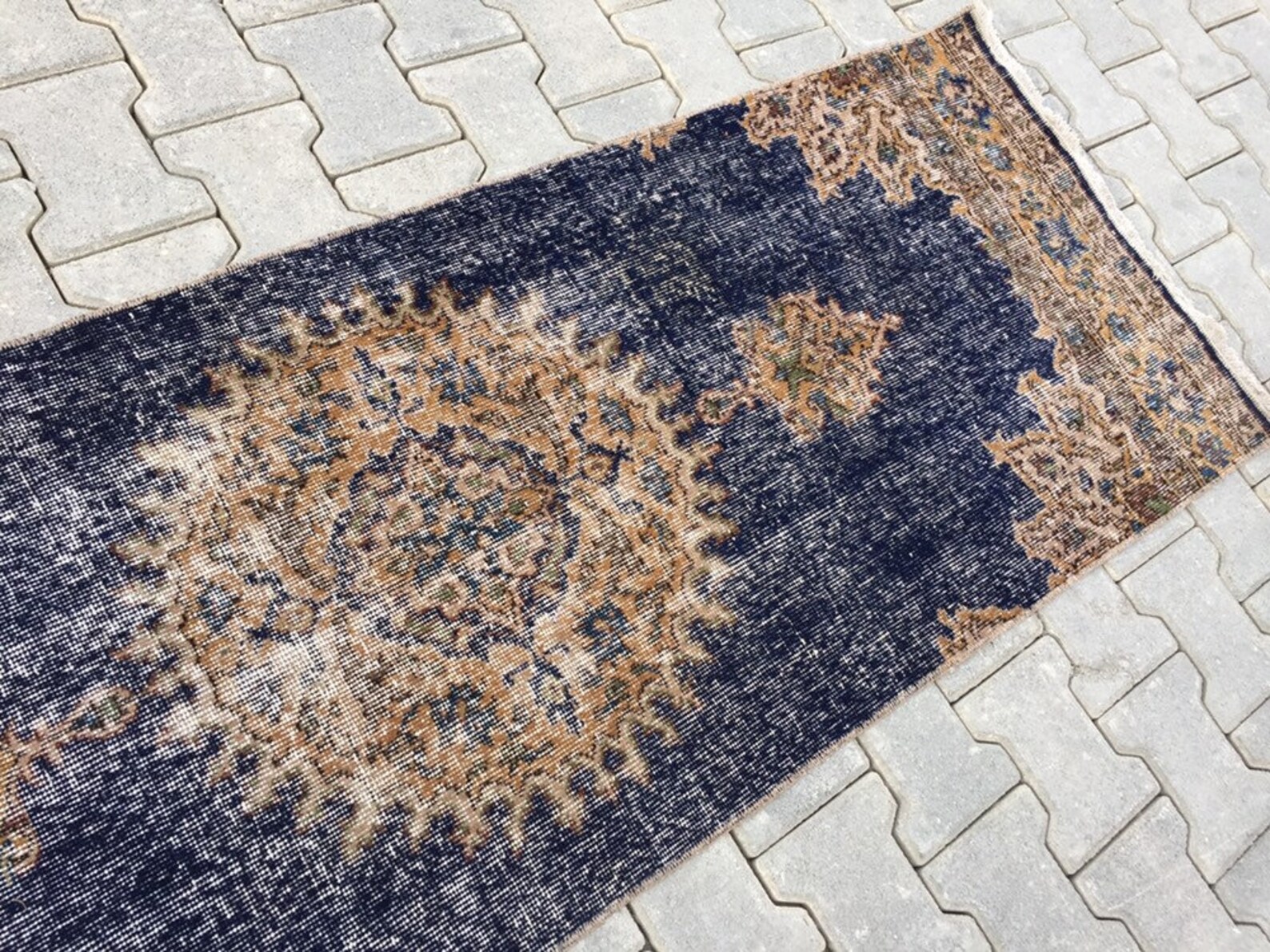 Area Rug Navy Blue Rug Boho Runner Rug Kitchen Rug Runner | Etsy