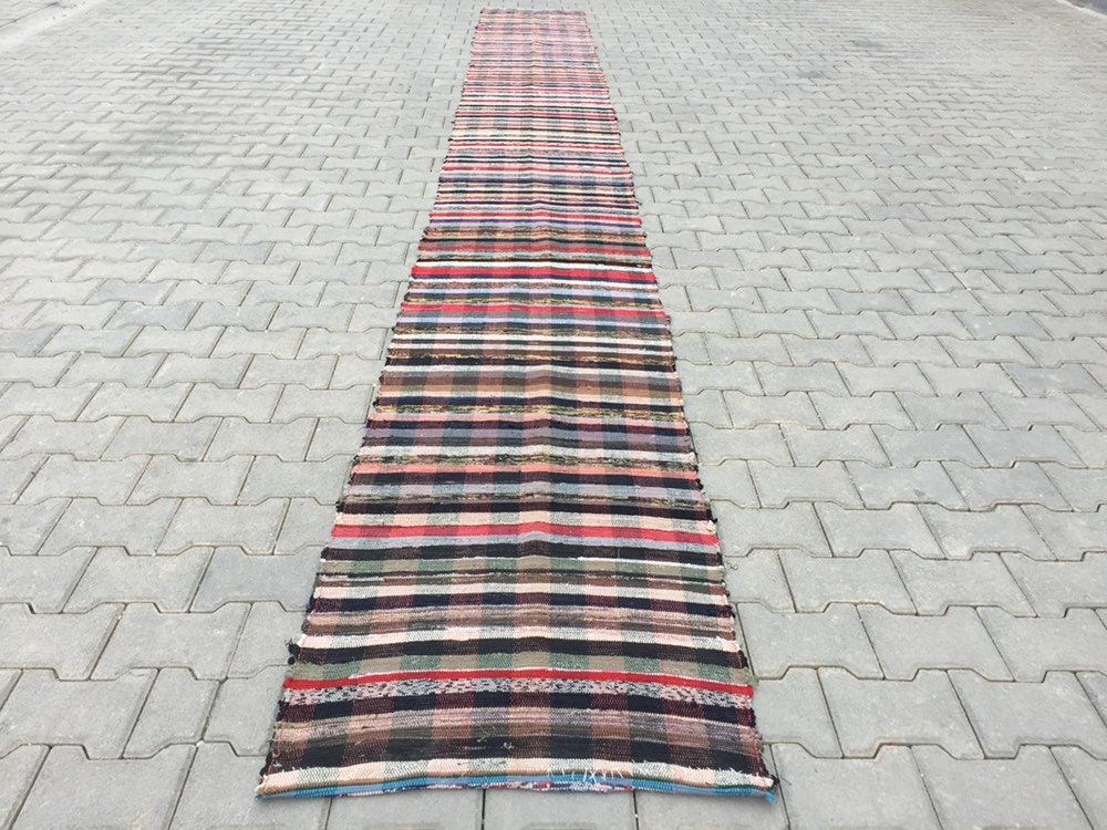 Cotton Long Rag Rug Runner Vintage Rag Rug Rag Rug Runner | Etsy