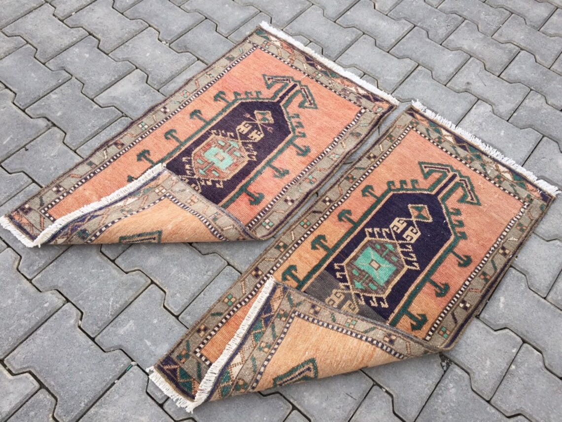 Pair Rugs Set of Two Small Rugs Twin Rugs Beautiful Pattern | Etsy