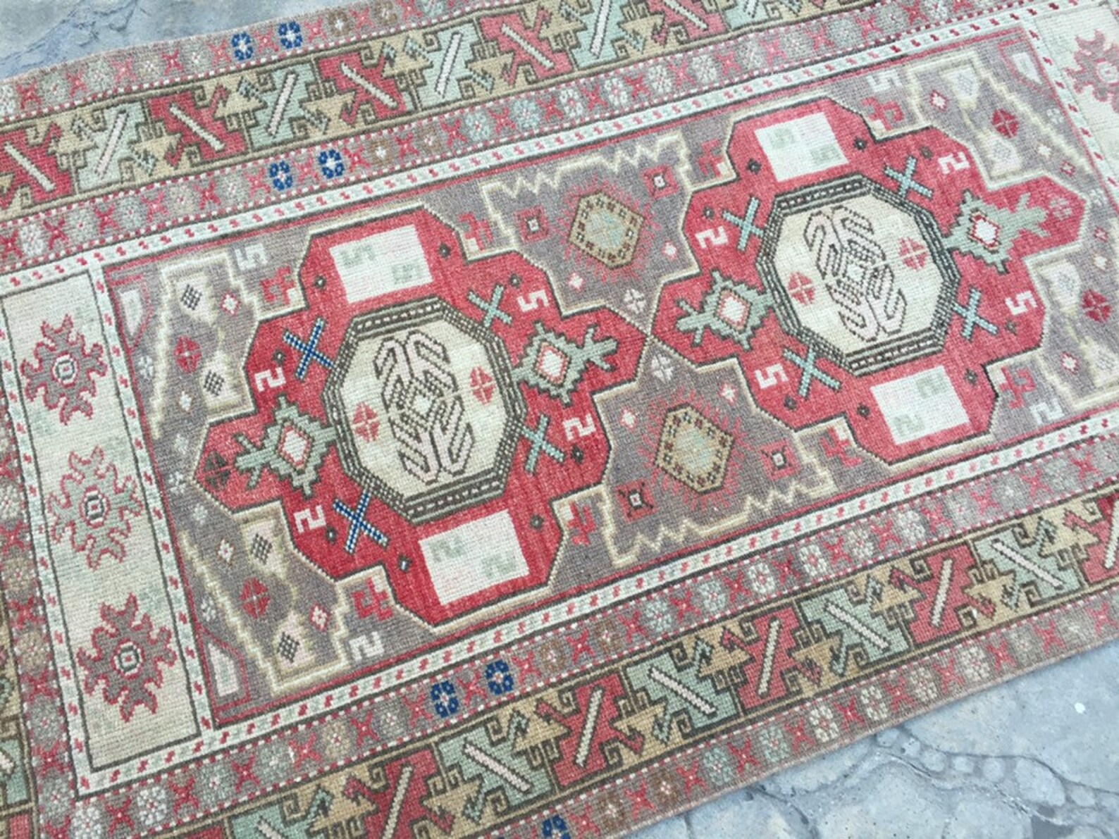 Carpet Rug Vintag Rug Muted Red Faded Rug Pastel Carpet - Etsy