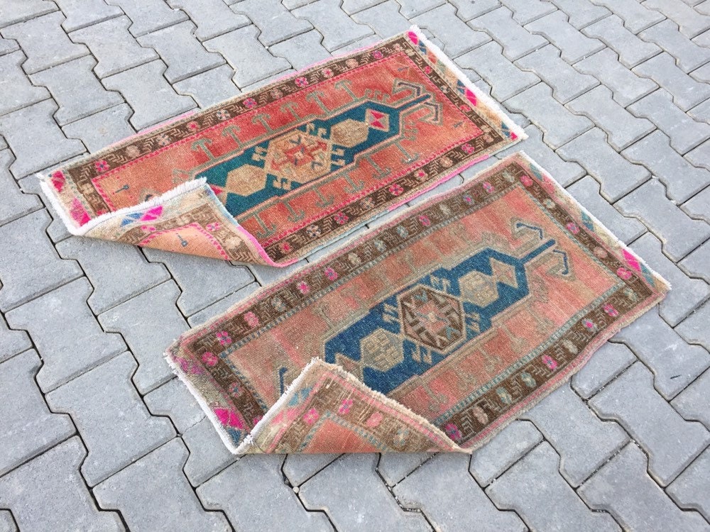 Pair Small Rugs Muted Pair Rugs Set of Two Rugs Small | Etsy