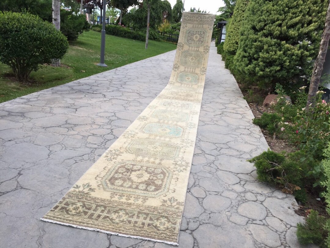 Extra Long Rug Runner, Muted Soft Color Stair Runner Rug, Hallway Long ...