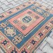Blue Muted Red Carpet Rug Handwoven Vintage Rug Primitive - Etsy
