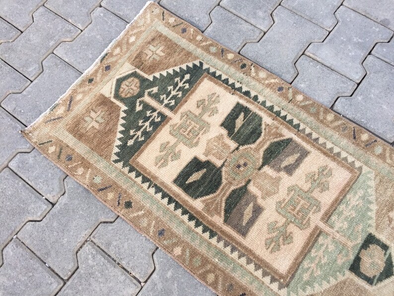 Mid Century Runner Carpet Rug Runner Rug Muted Rug Bath | Etsy