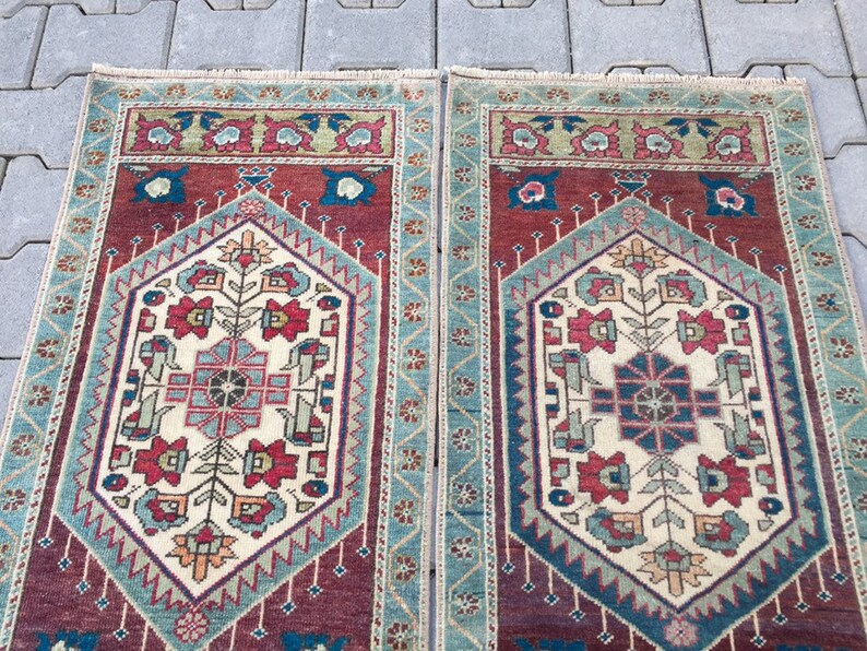 Pair Small Rugs Set of Two Rugs Table Runner Vintage Rugs - Etsy