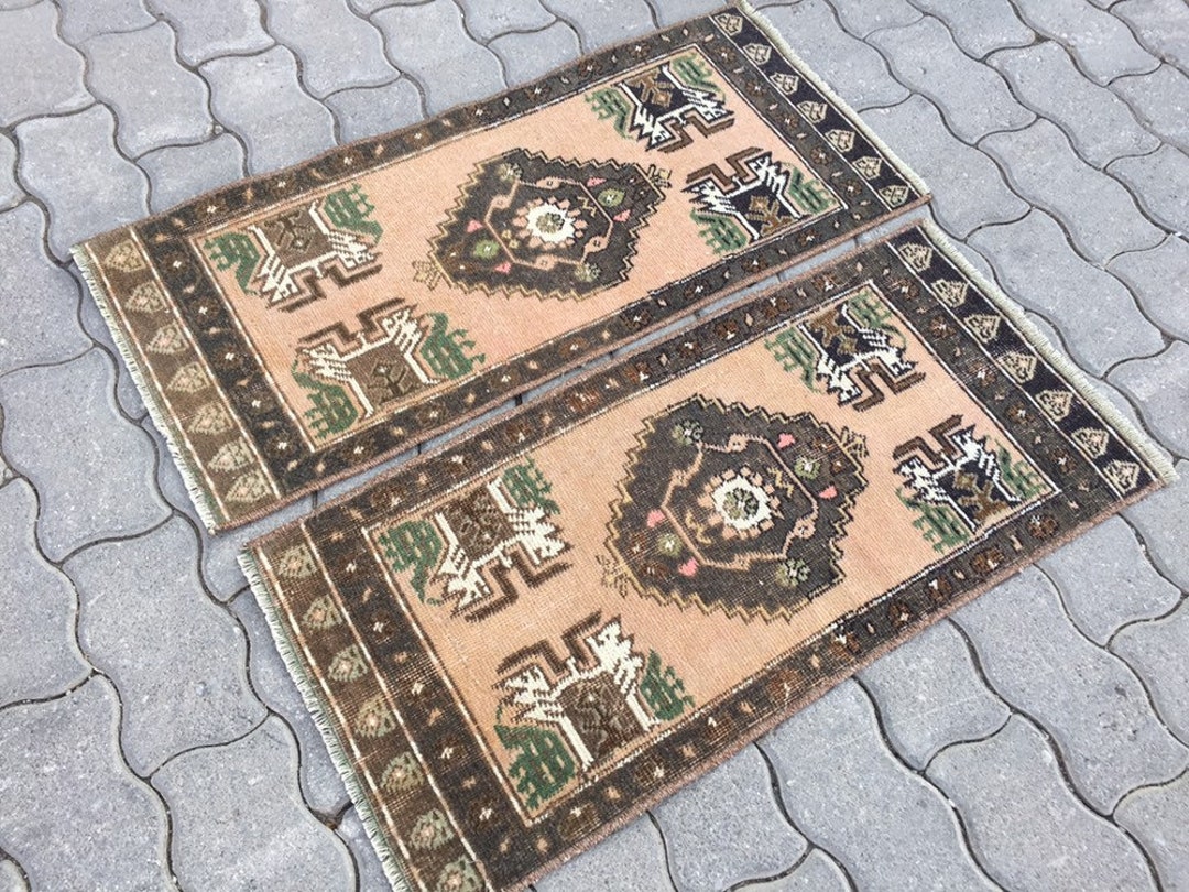 Muted Colored Small Matching Turkish Rug, Decorative Interior Design ...