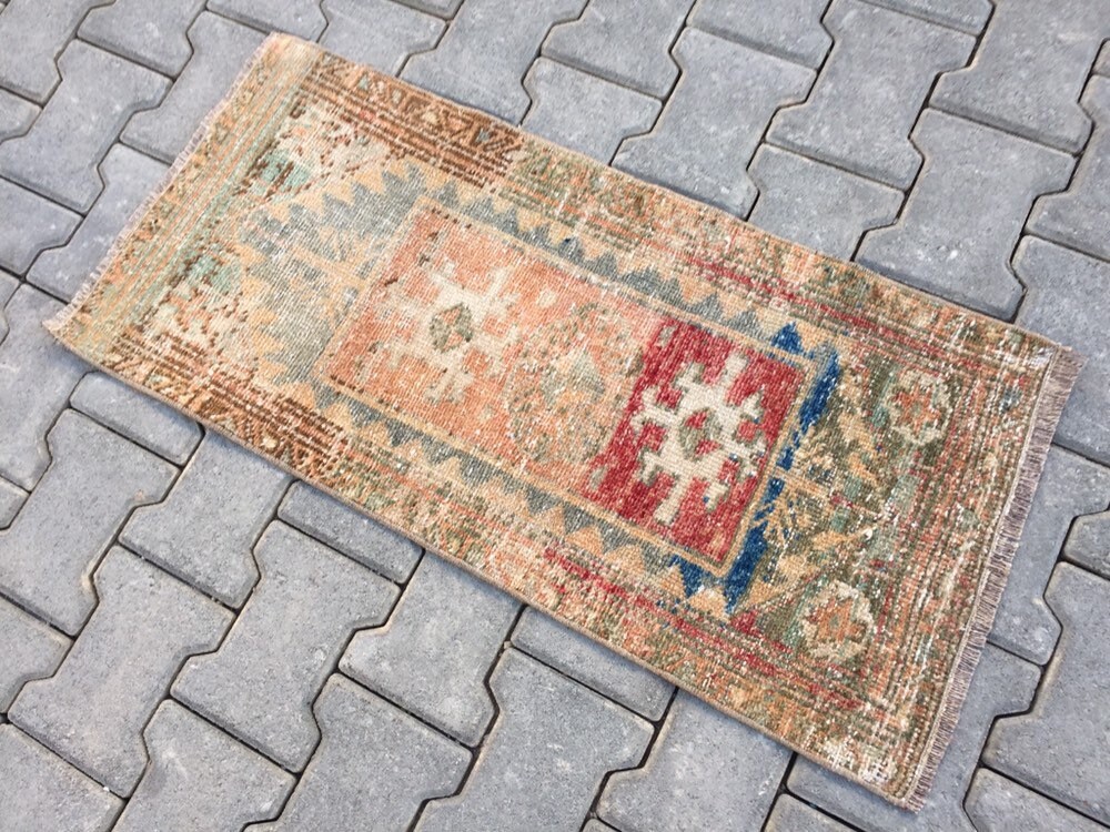 Small Vintage Rug Carpet Rug Bath Mat Faded Rug Kilim Rug | Etsy