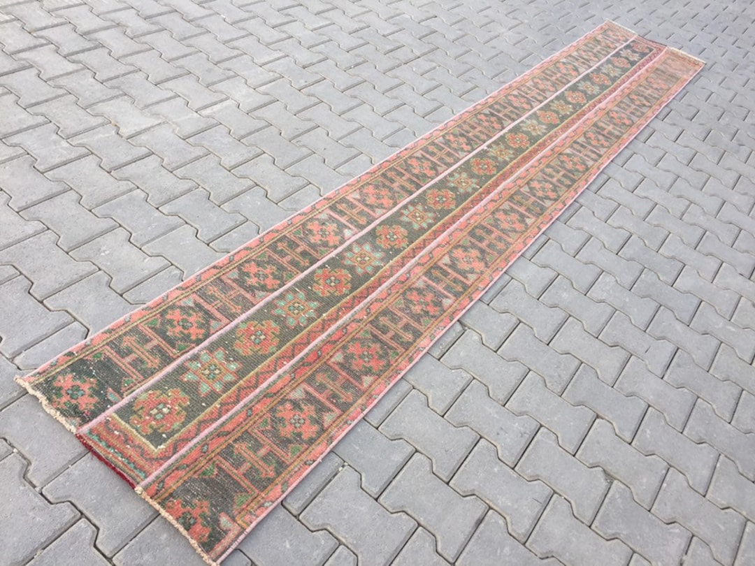 Handwoven Vintage Small Sized Carpet Rug Runner, Narrow Runner ...