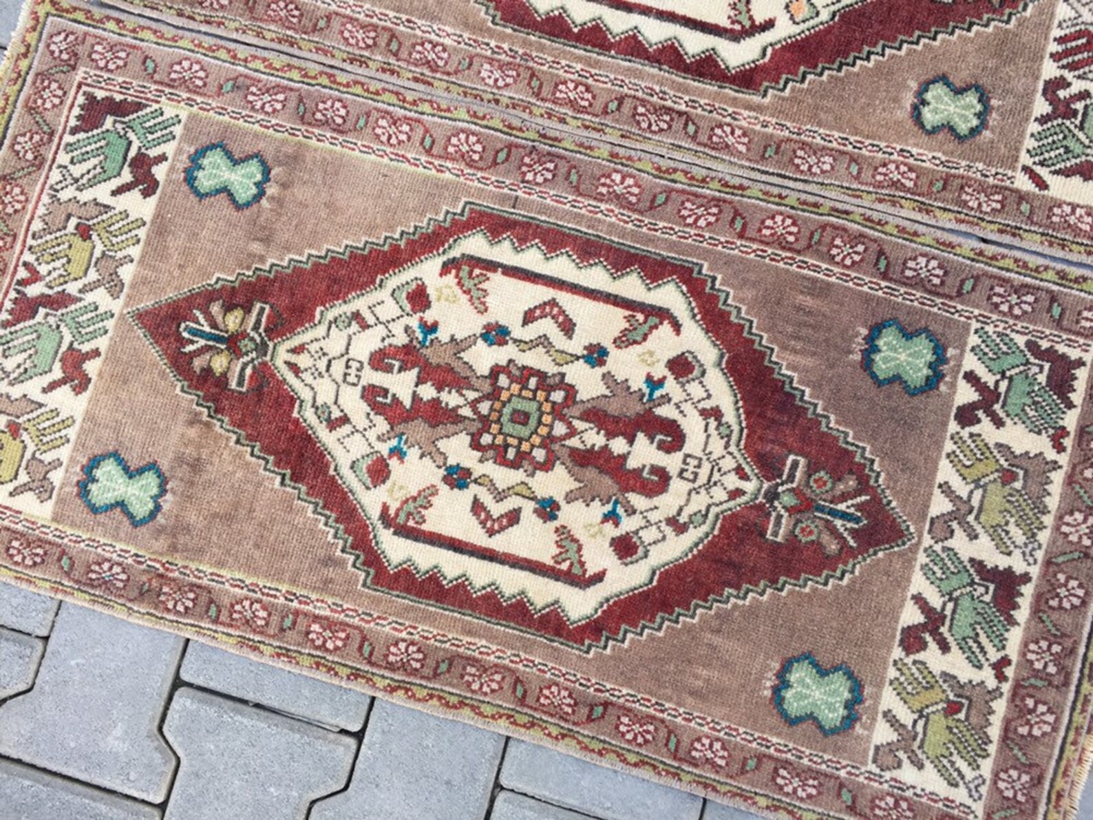 Pair Rugs Bathroom Rugs Bath Rugs Wool Vintage Rugs Carpet | Etsy