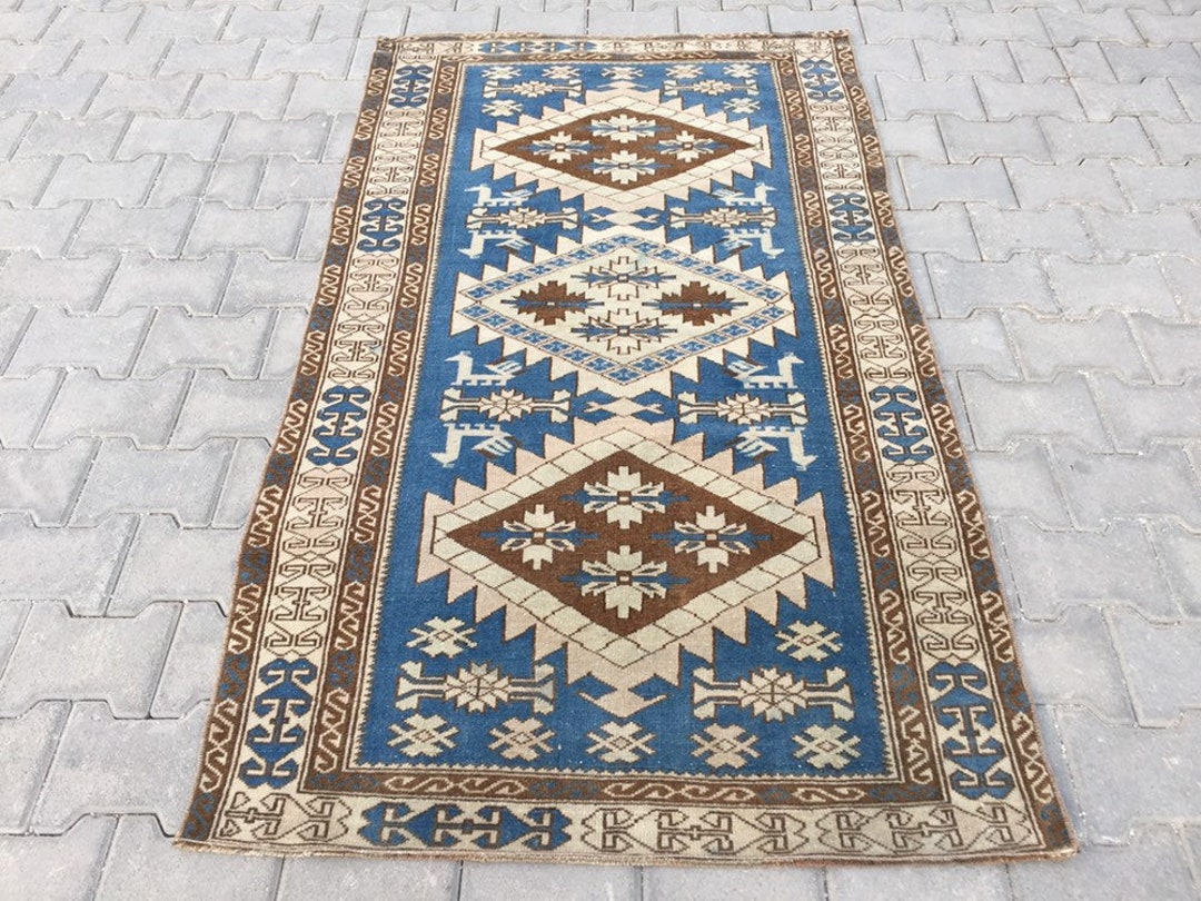 Beautiful Design Blue Carpet Rug Turkish Blue Rug for - Etsy