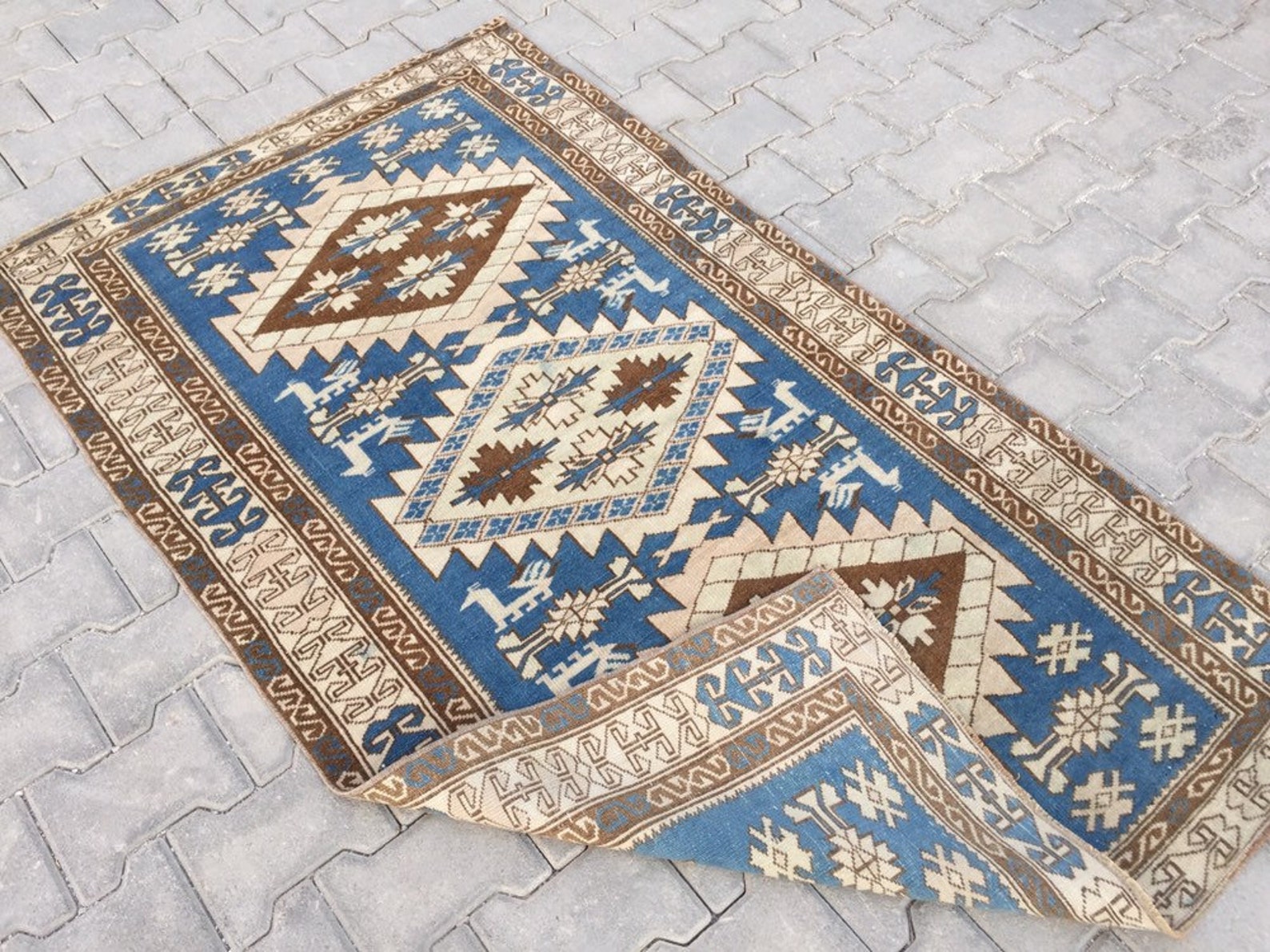 Beautiful Design Blue Carpet Rug Turkish Blue Rug for - Etsy
